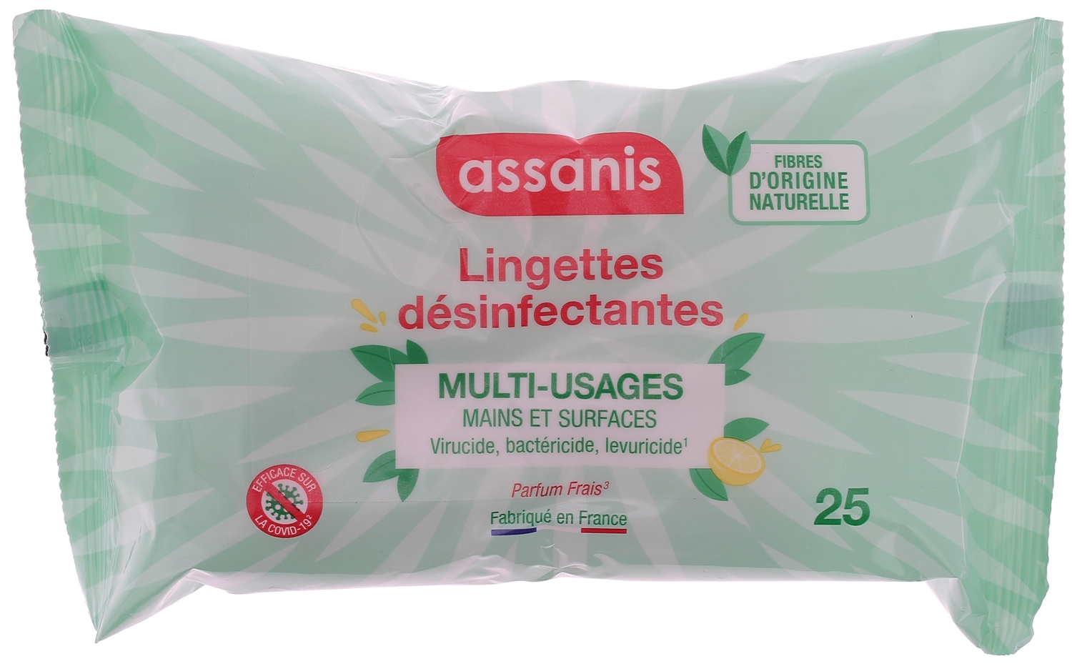 Lingettes désinfectantes multi-usages Assanis - lingettes mains & surfaces