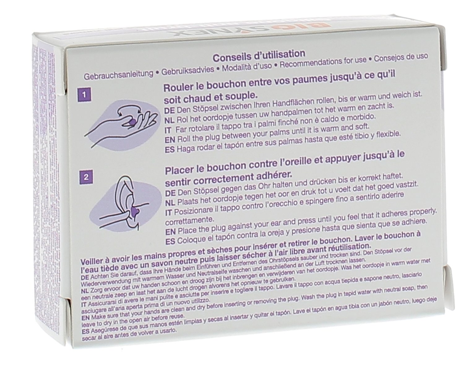 Protection auditive silicone transparent Biosynex - bouchons d'oreilles