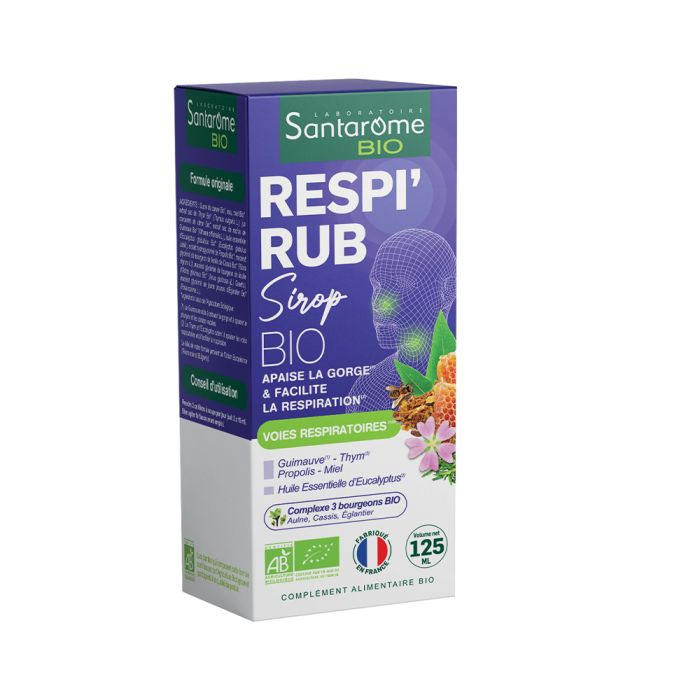 Respi'rub Sirop nez et gorge bio Santarome - mal de gorge