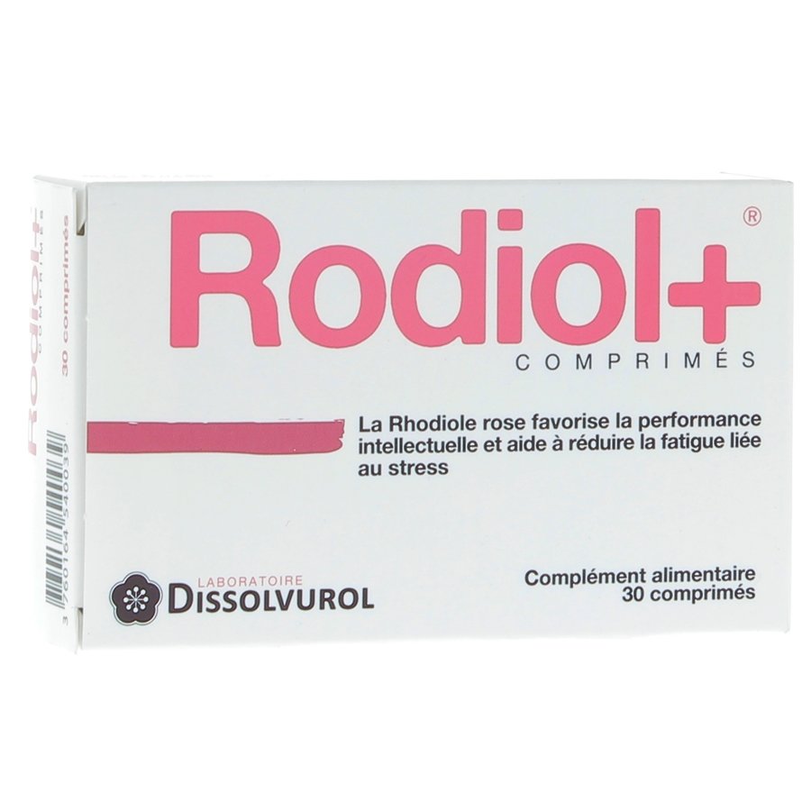 Rodiol + complément alimentaire Dissolvurol, boite de 30 comprimés