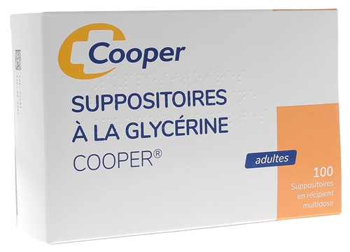 Suppositoires à la glycérine adultes Cooper - traitement de la constipation