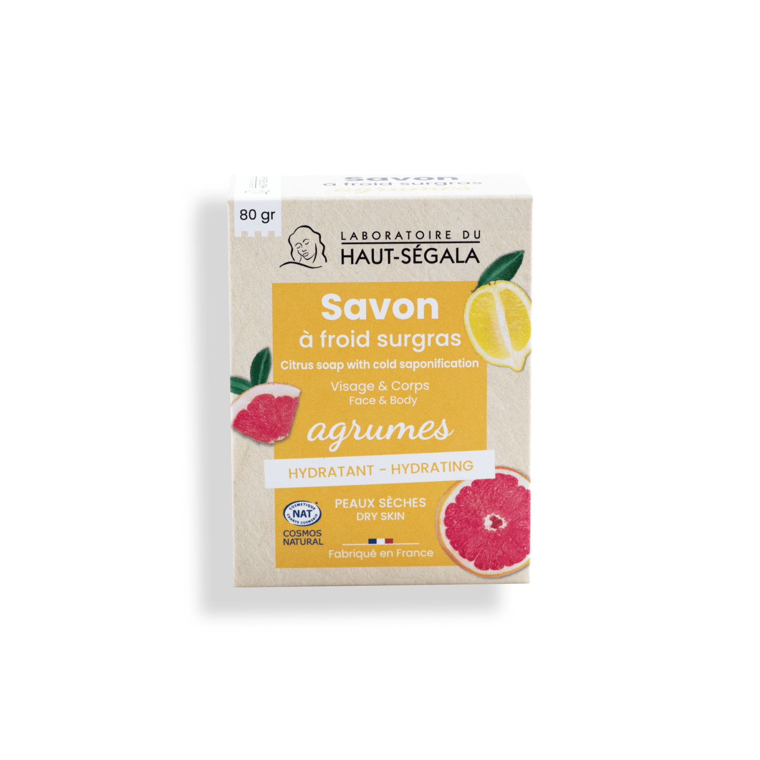 Savon à froid surgras agrumes Haut-Ségala - peaux sèches