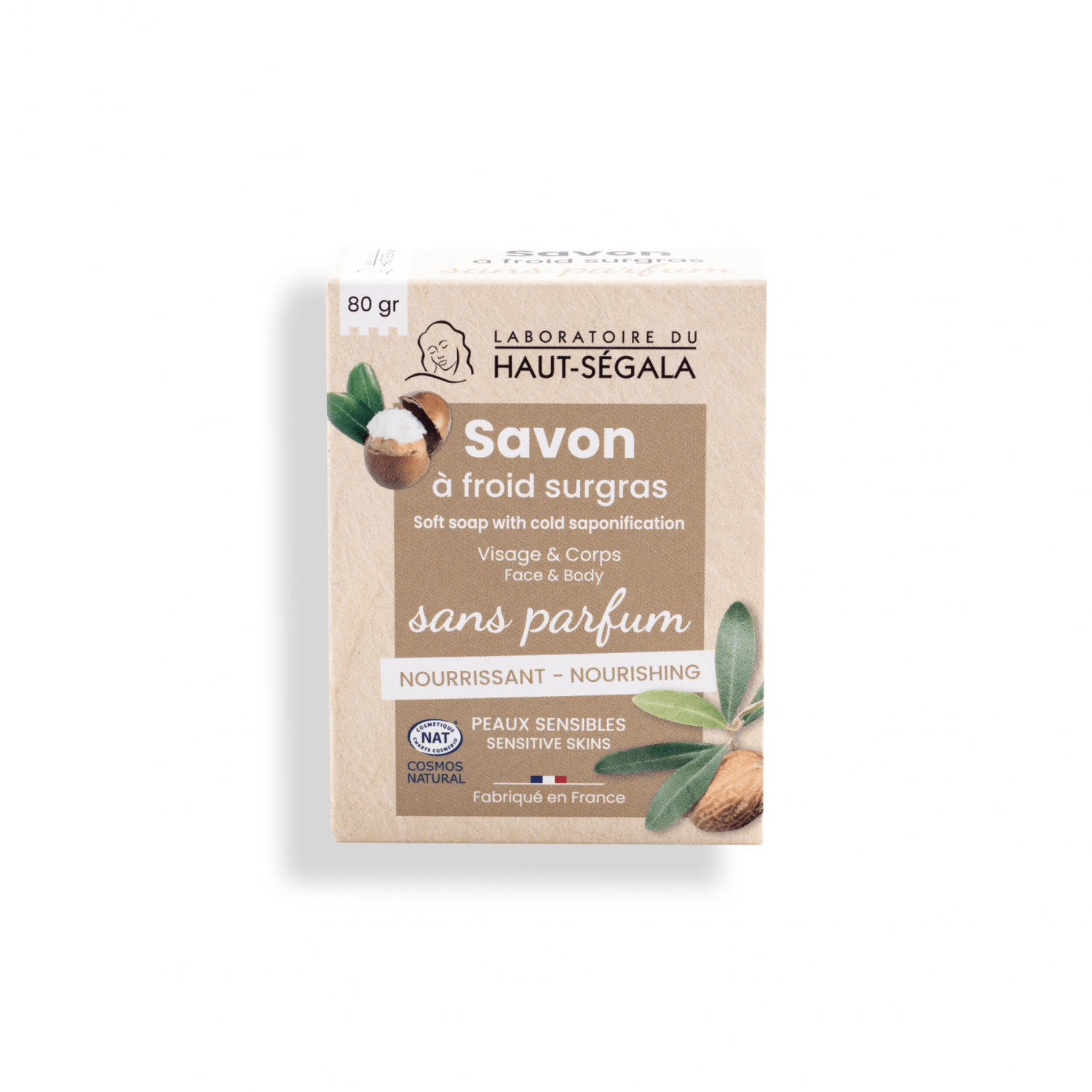 Savon à froid surgras sans parfum Haut-Ségala - visage et corps