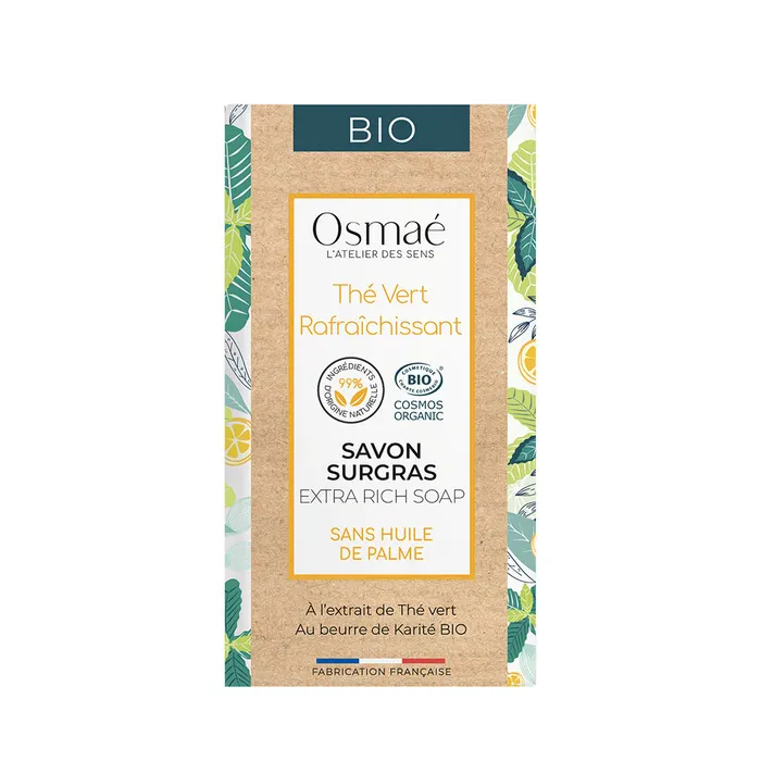 Savon surgras Thé Vert Rafraîchissant Osmaé - visage et corps