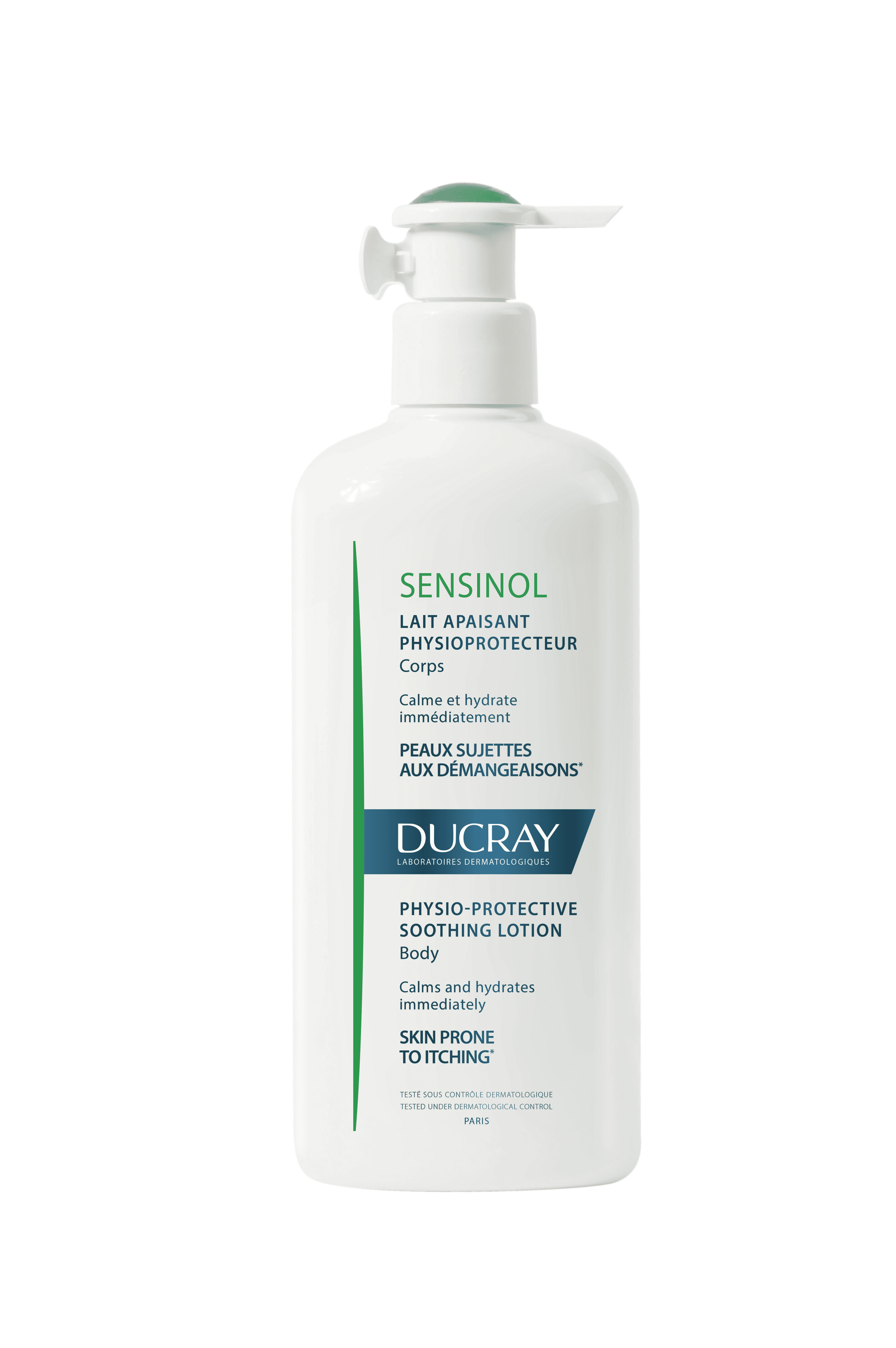 Ducray : Sensinol lait apaisant corps Ducray, flacon pompe de 400 ml