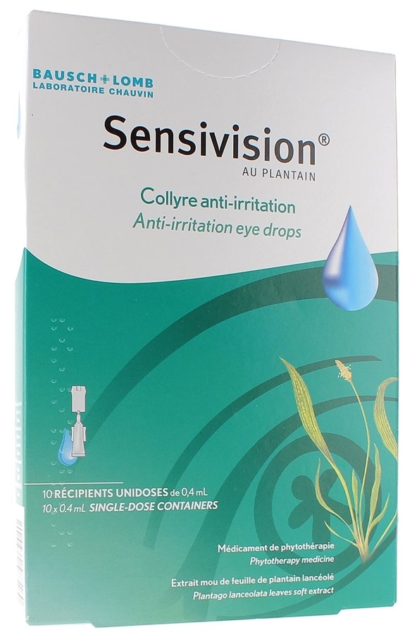 Sensivision au plantain collyre anti-irritation Bausch + Lomb 10 unidoses