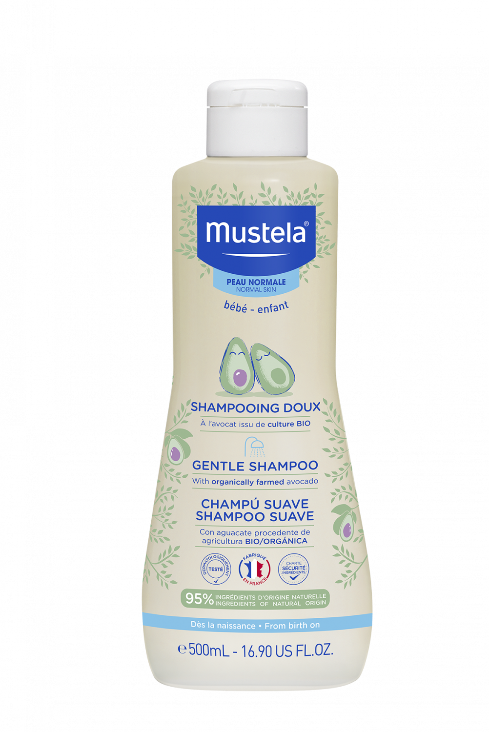 Shampoing doux Mustela - soin cheveux bébé