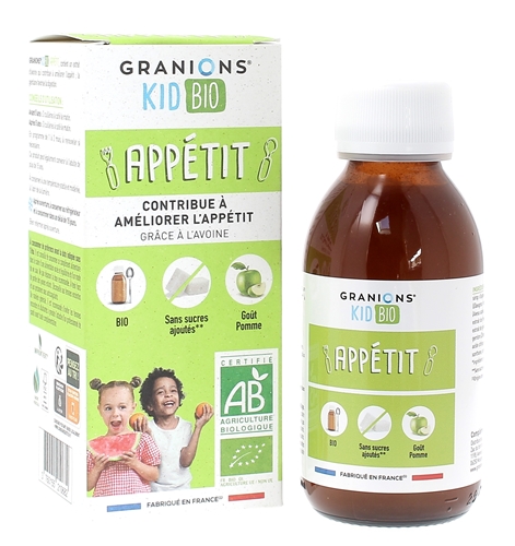 Sirop Appétit kid bio goût poire Granions - complément alimentaire enfant