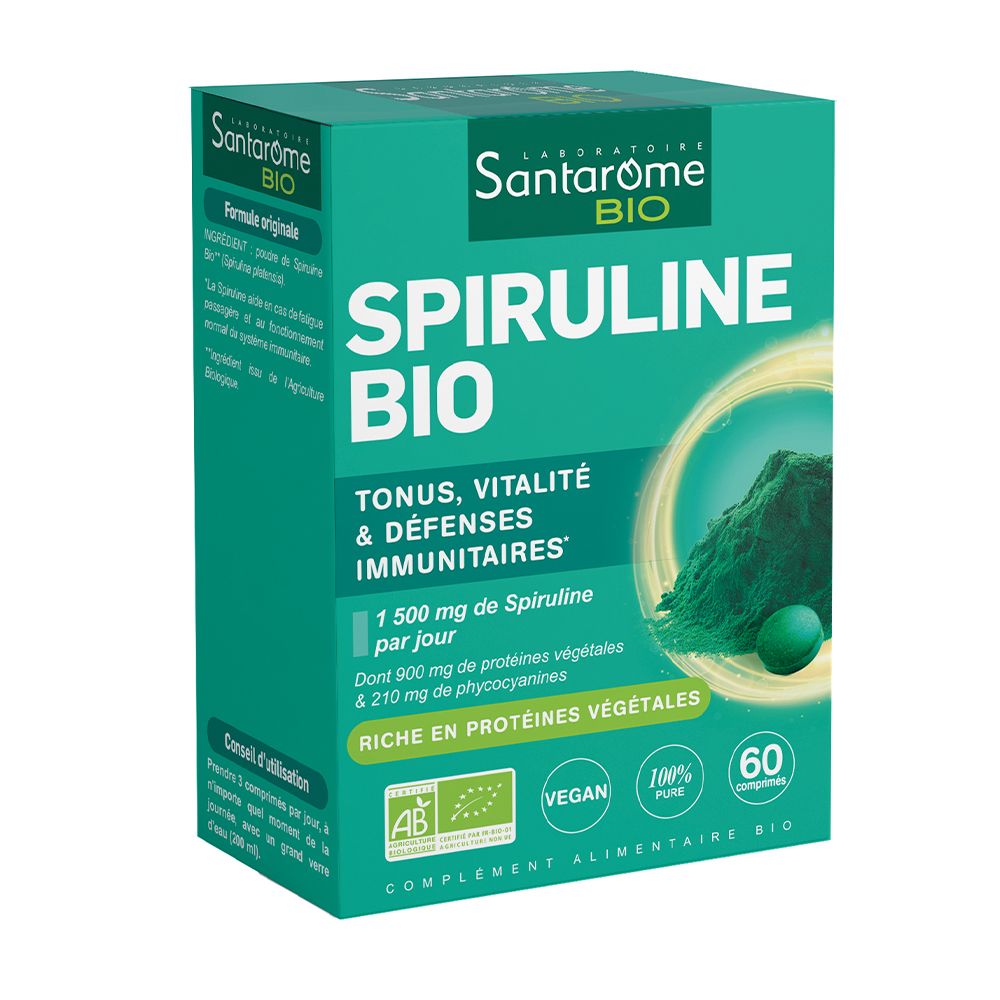 Spiruline bio Santarome - complément alimentaire tonus