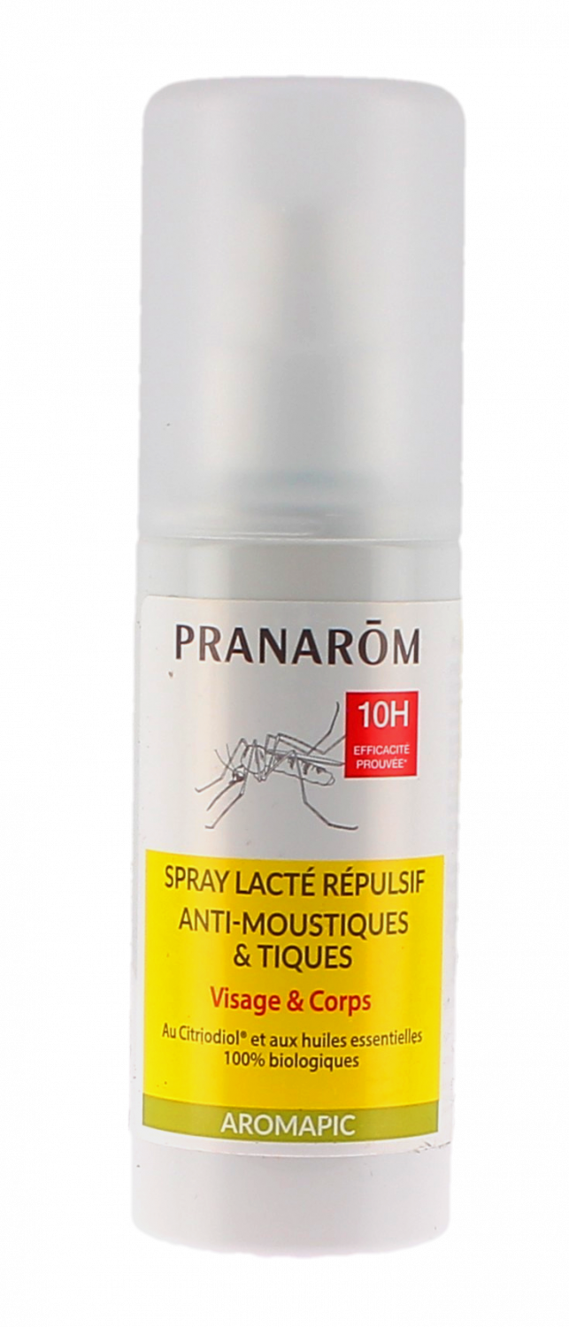 Spray lacté répulsif anti-moustiques et tiques Pranarôm - visage et corps