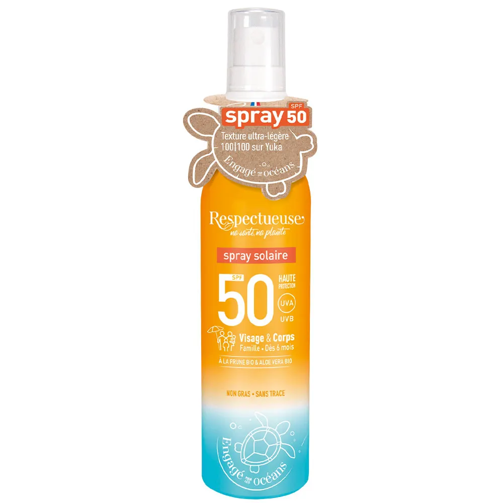 Spray solaire SPF50 Respectueuse - visage et corps