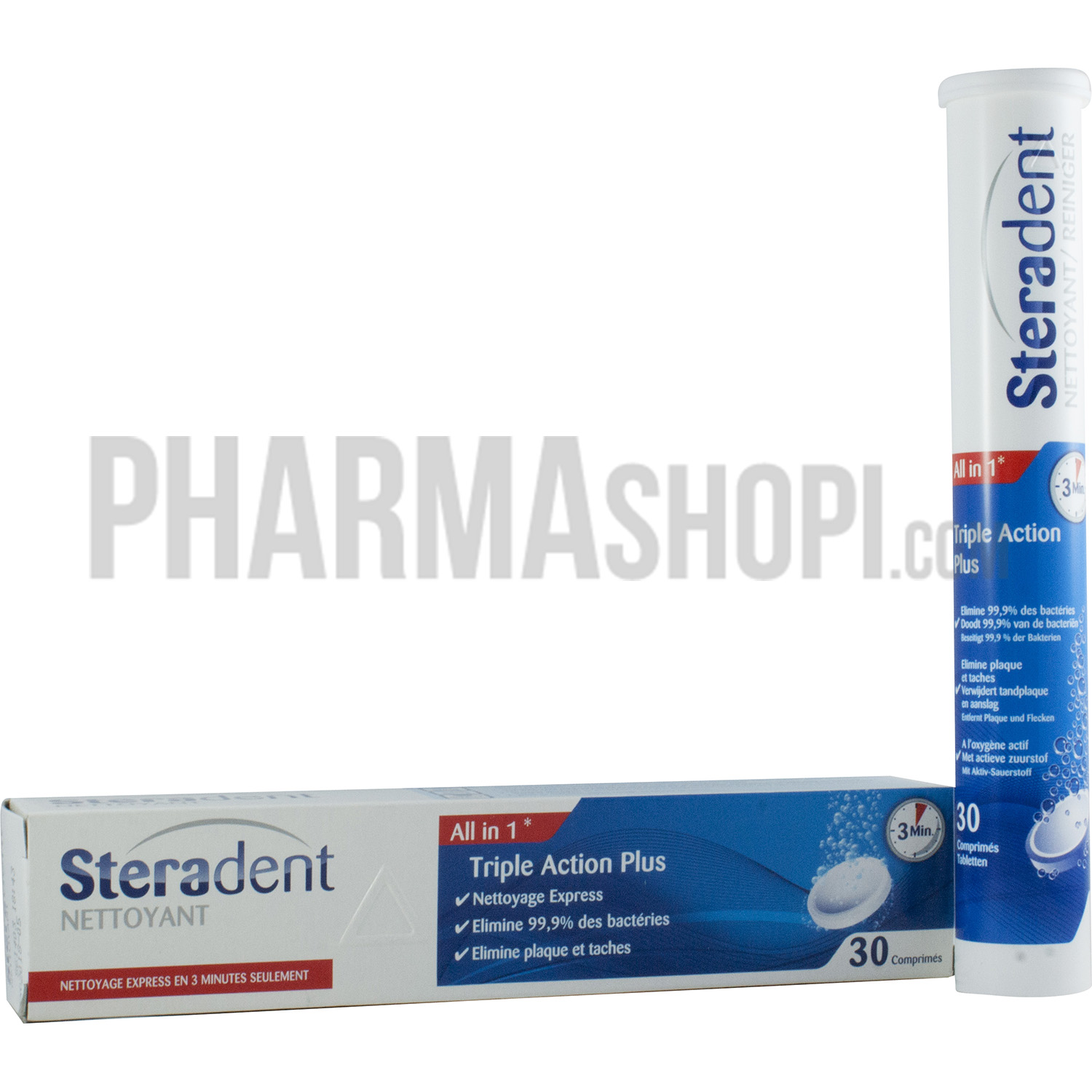 Steradent triple action plus nettoyant dentier
