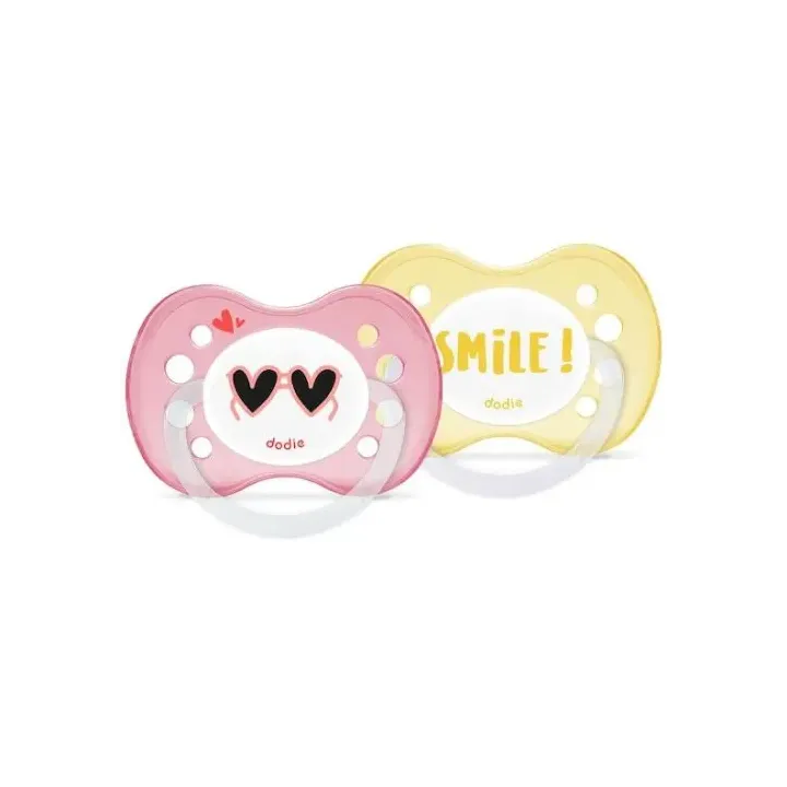 Sucettes anatomiques en silicone 6 mois et plus Dodie - forme symétrique