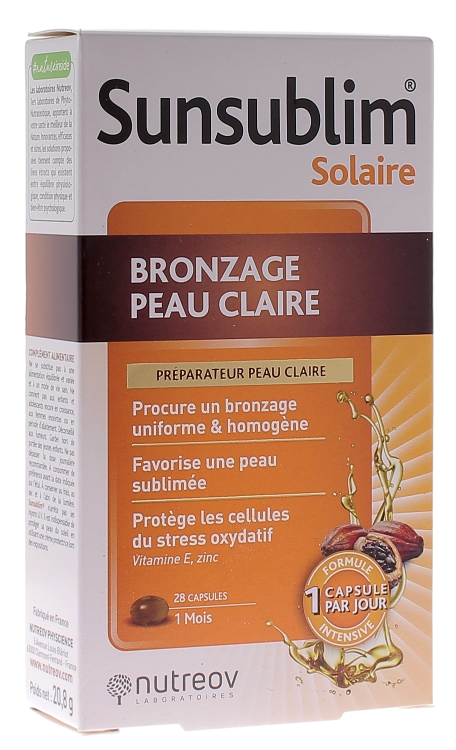 Sunsublim bronzage peau claire Nutreov - complément alimentaire