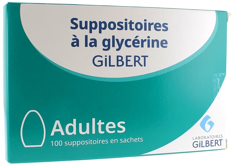 Suppositoires à la glycérine Adulte Gilbert 100 suppositoires