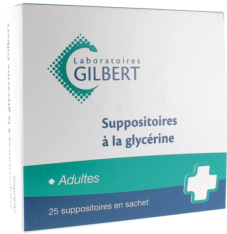 Suppositoires à la glycérine Adulte Gilbert 25 suppositoires