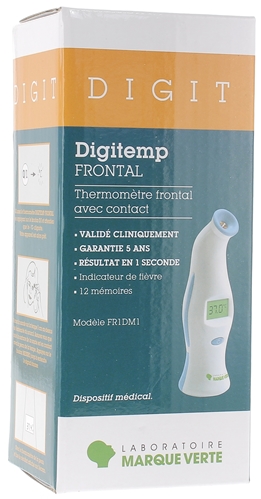 Thermomètre frontal avec contact Digitemp Marque Verte - 1 thermomètre