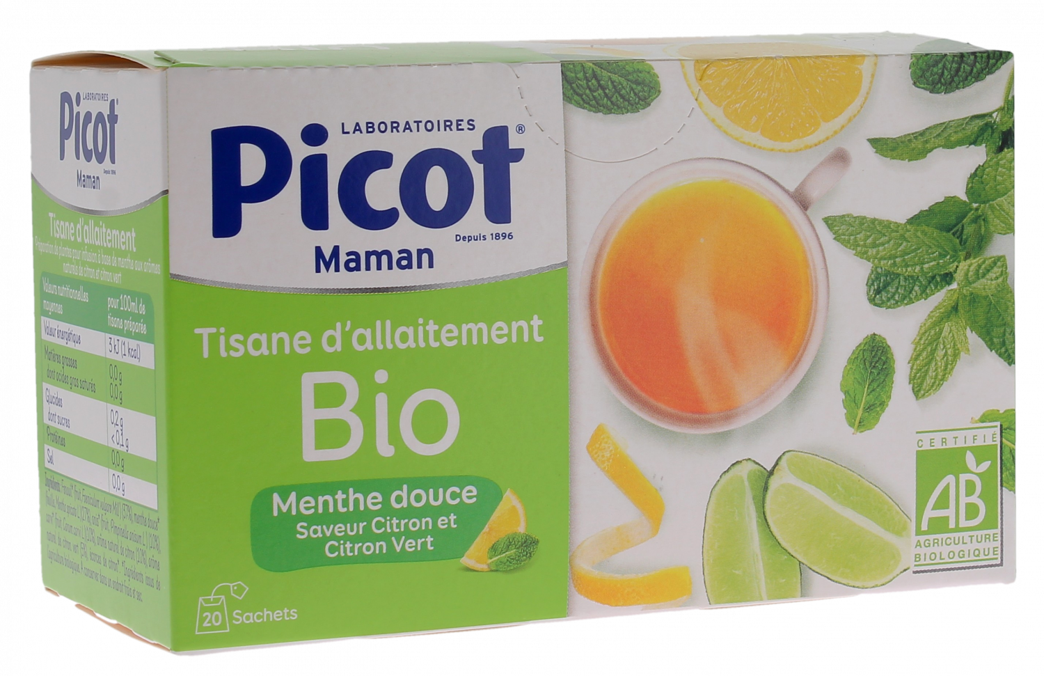 Tisane d'allaitement menthe douce saveur citron bio Picot - production ...