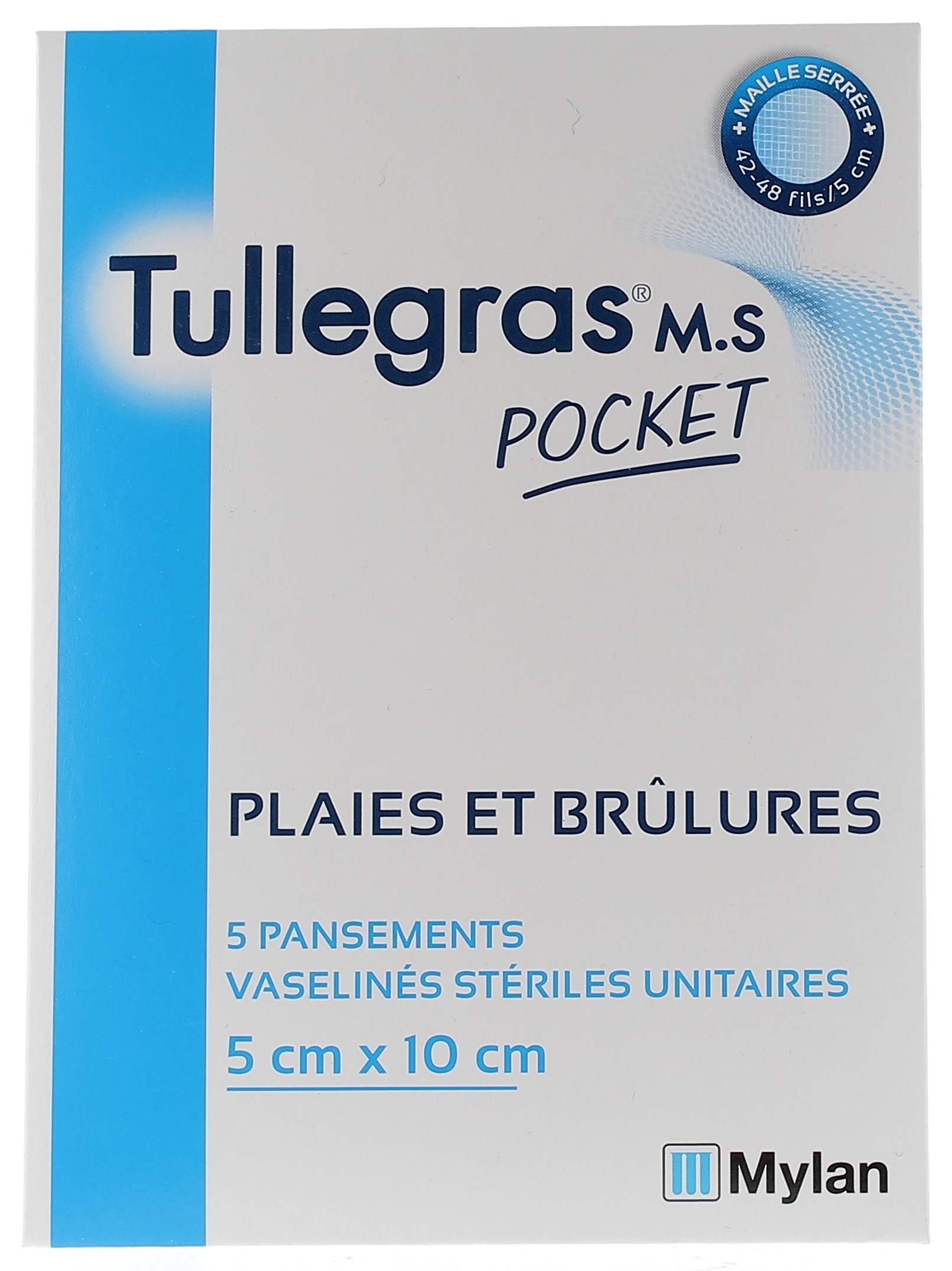 Tullegras M.S plaies et brûlures pocket 5x10cm Mylan - traitement des ...