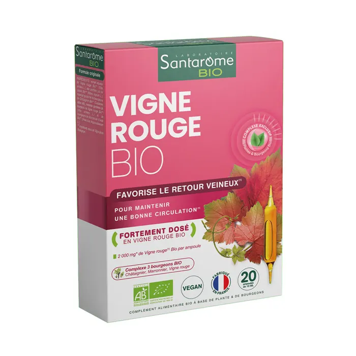 Vigne rouge bio favorise le retour veineux Santarome - complément ...