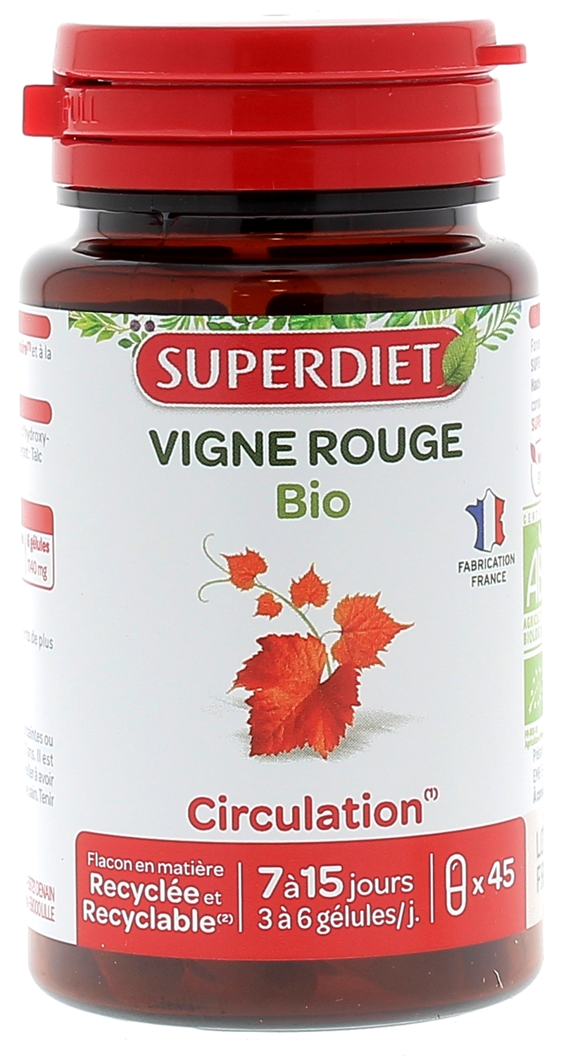 Vigne rouge bio Super Diet - complément alimentaire bien-être circulatoire