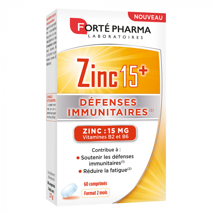 Zinc 15+ Forté Pharma - complément alimentaire défenses immunitaires