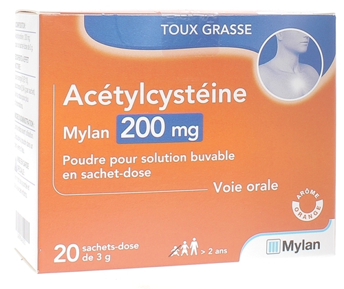Acetylcysteine Mylan 200mg, 20 sachet-doses
