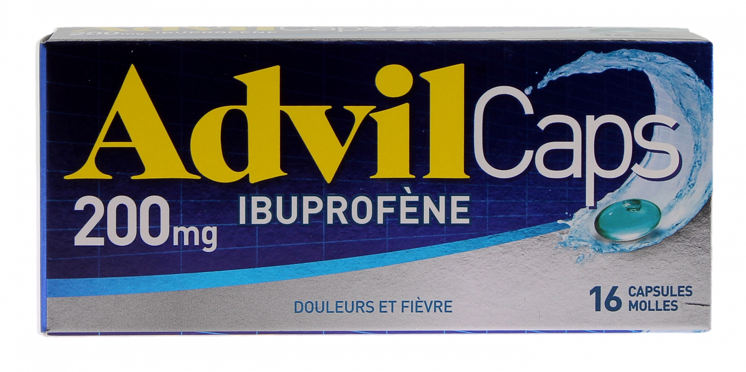 Advilcaps 200mg contre les douleurs ou fièvre de courte durée