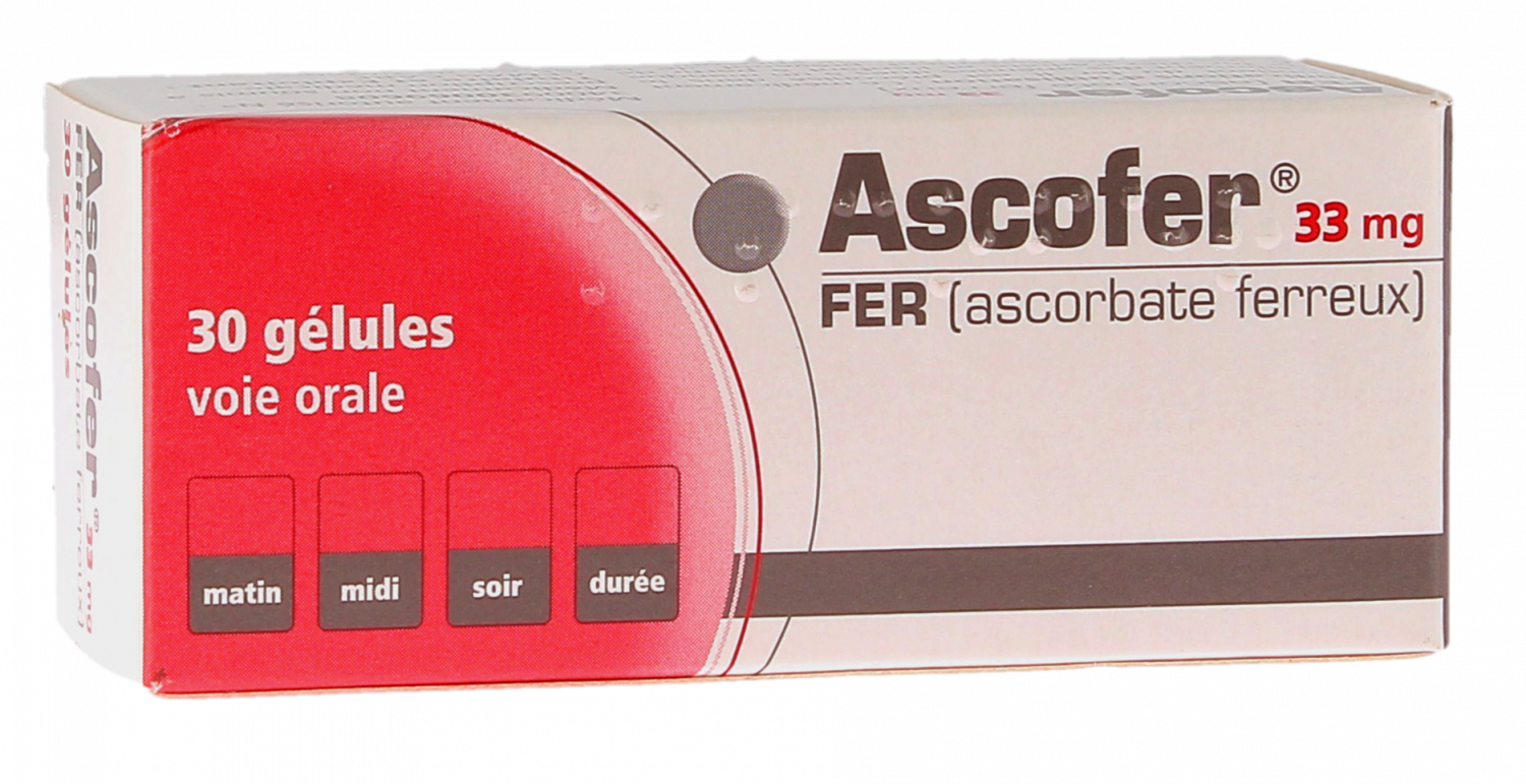 Ascofer 33mg gélule, boîte de 30 gellules