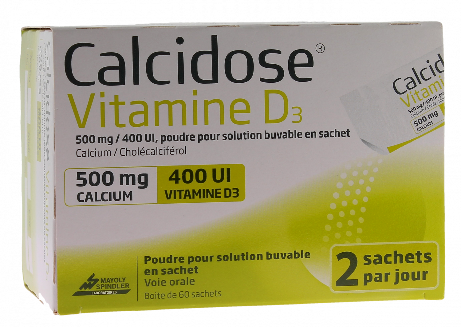 Calcidose vitamine D3 500mg/400UI 60 sachets