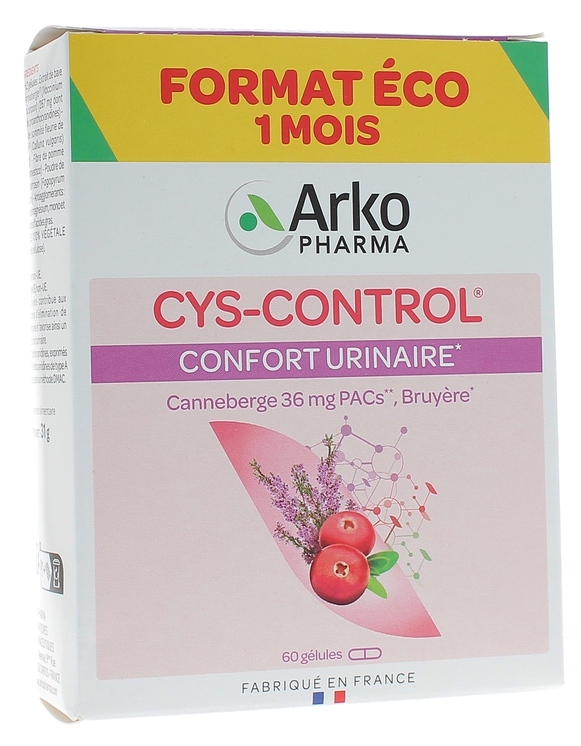 Cys control confort urinaire Arkopharma - complément alimentaire
