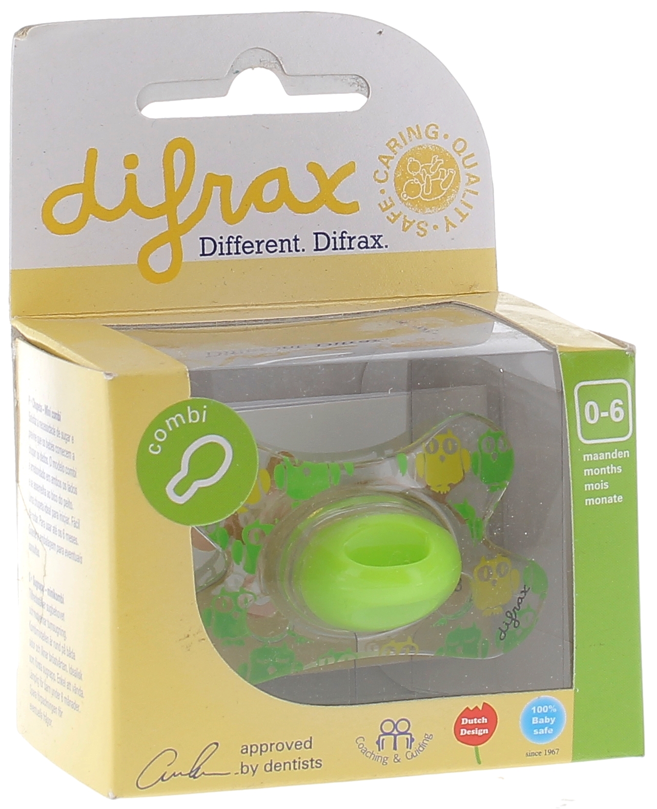 Difrax : Tétine combi avec anneau 0-6 mois Difrax