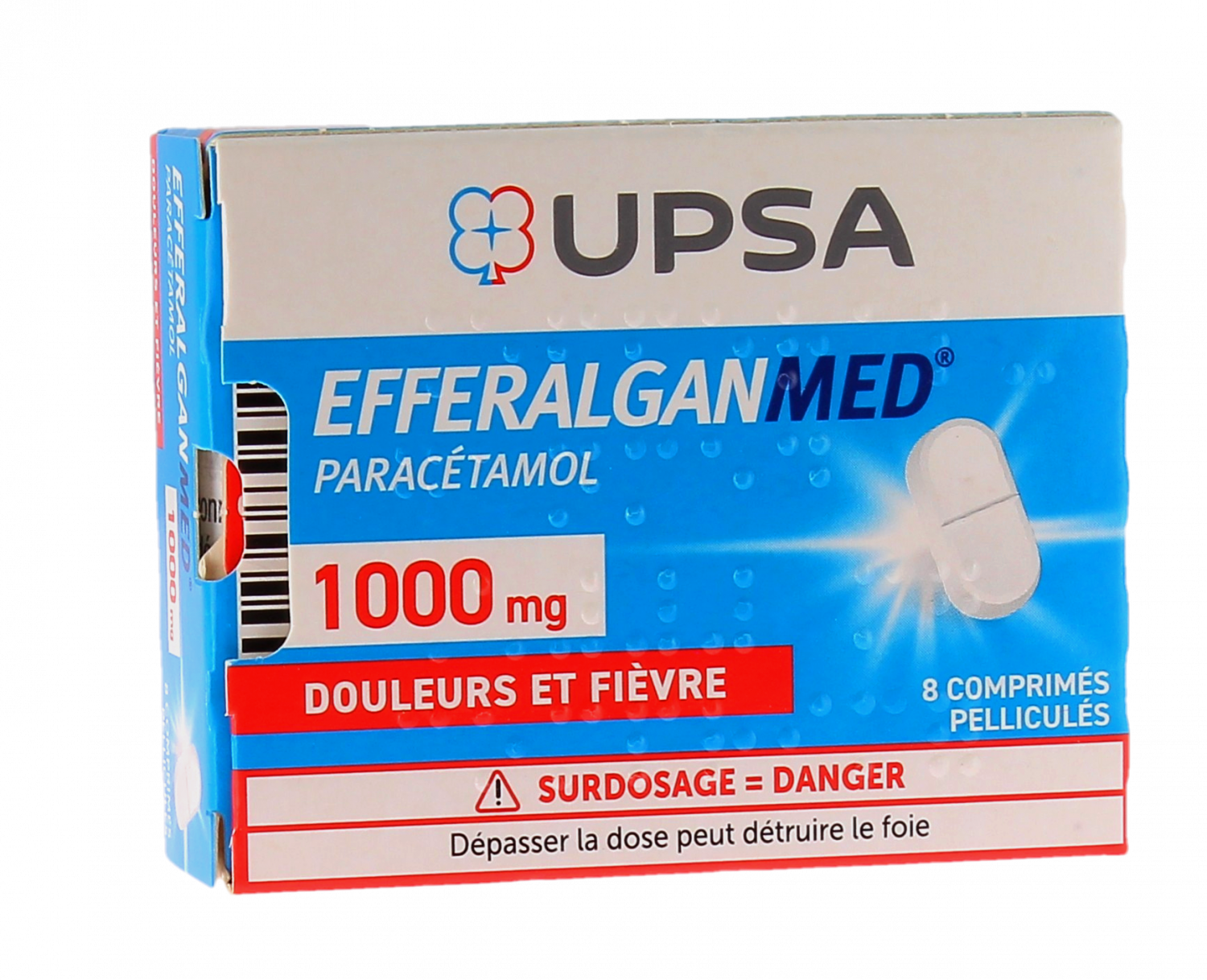 EfferalganTab 1g, 8 comprimés pelliculés