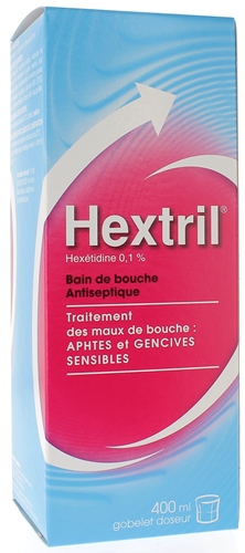 Hextril bain de bouche - traitement des maux de bouche