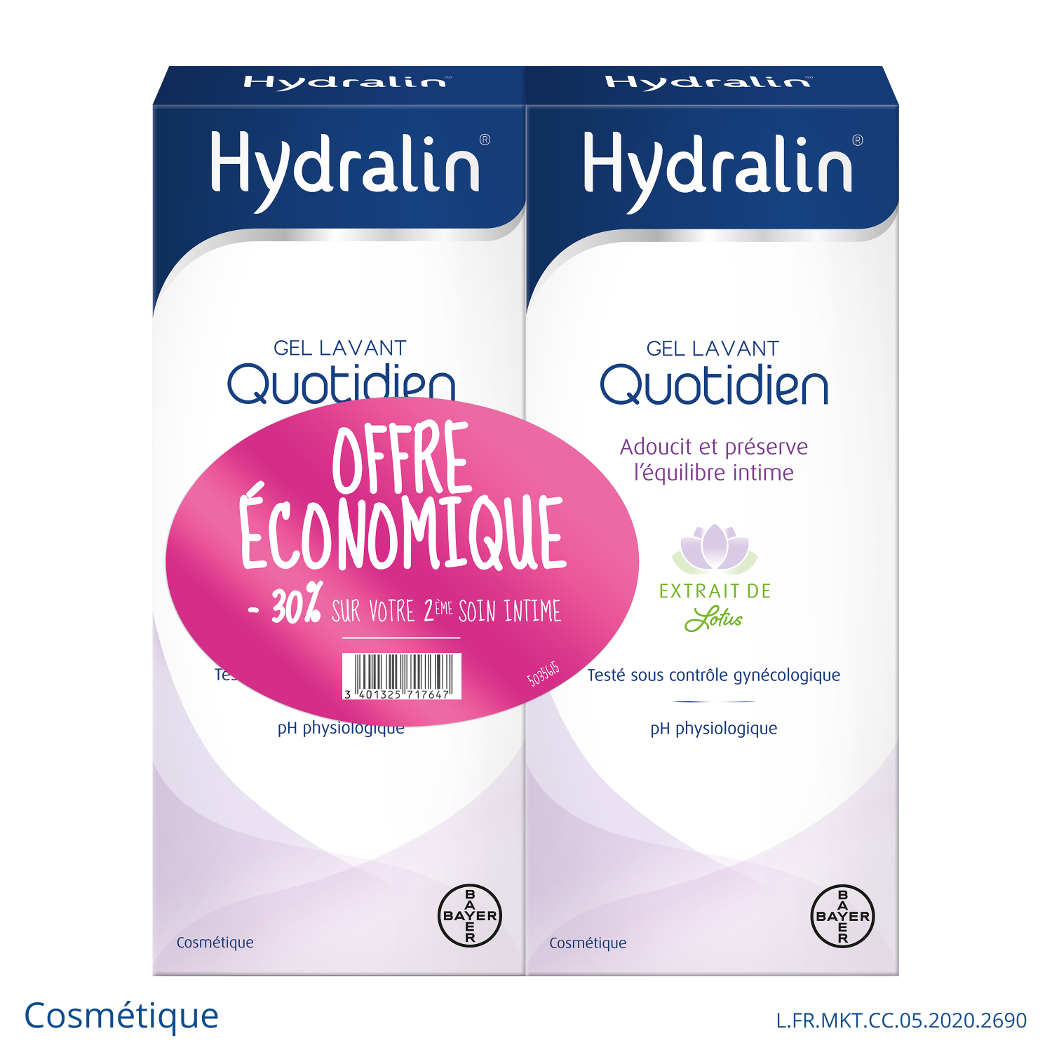 Hydralin quotidien protection quotidienne soin d'hygiène intime, lot de ...