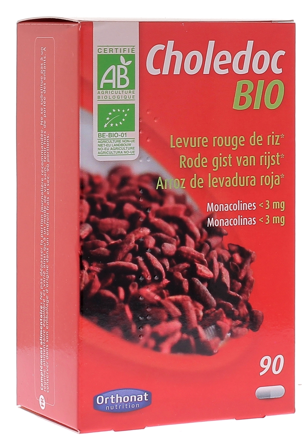 Choledoc Levure rouge de riz bio Orthonat - contrôle le taux de cholestérol