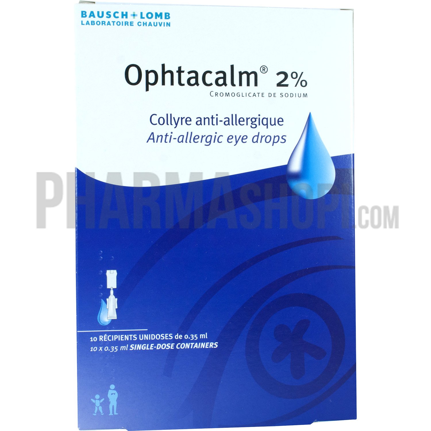 Ophtacalm 2% collyre en solution, 10 unidoses de 0,35 ml