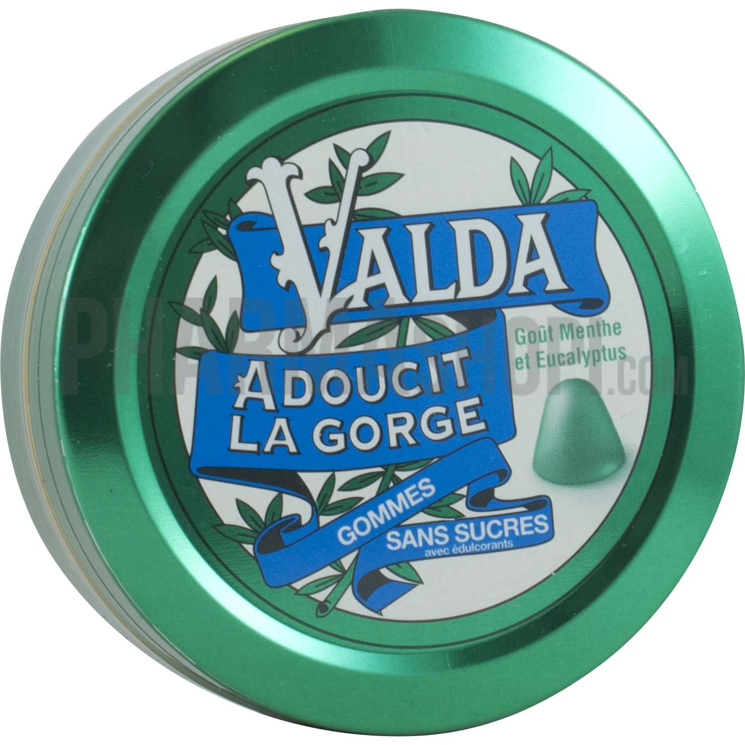 Valda pastilles menthe et eucalyptus sans sucre - gorge irritée