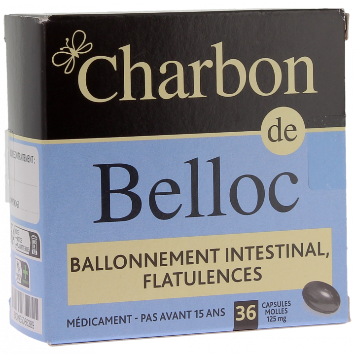 Charbon De Belloc Ballonnement Intestinal Flatulences 36 Capsules Molles