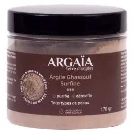 Argaïa Argile Ghassoul Surfine 170 g – Nettoyant et purifiant
