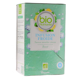 Infusion froide boost saveur menthe-citron bio Nutrisanté - boisson froide