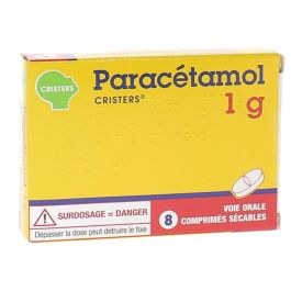 Paracétamol 1g Cristers - boîte de 8 comprimés sécables