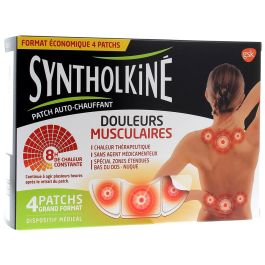 Synthol : Patch chauffant douleurs musculaires SyntholKiné, boîte de 4 patchs