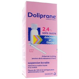 Doliprane sirop 2,4% sans sucre suspension buvable 100ml